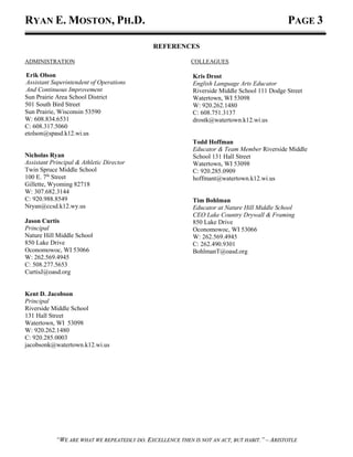 Ryan E. Moston PhD - 2016 Resume | PDF