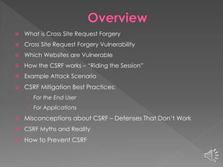 A8 cross site request forgery (csrf) it 6873 presentation | PPT