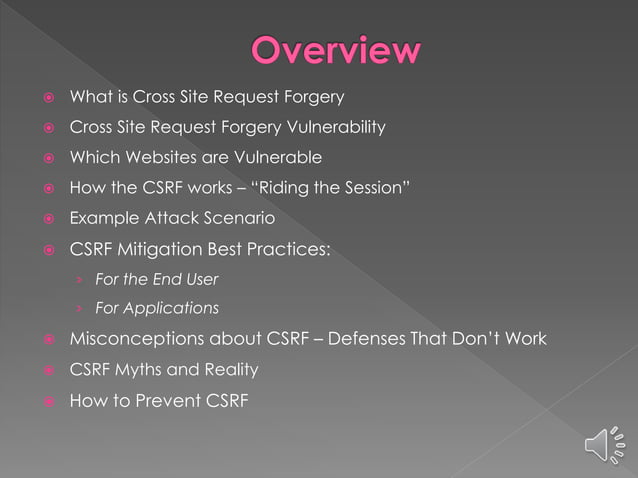A8 cross site request forgery (csrf) it 6873 presentation | PPT