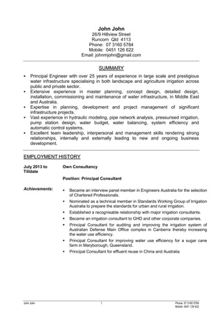 John John_ Resume | PDF | Civil Engineering Industry | Industries