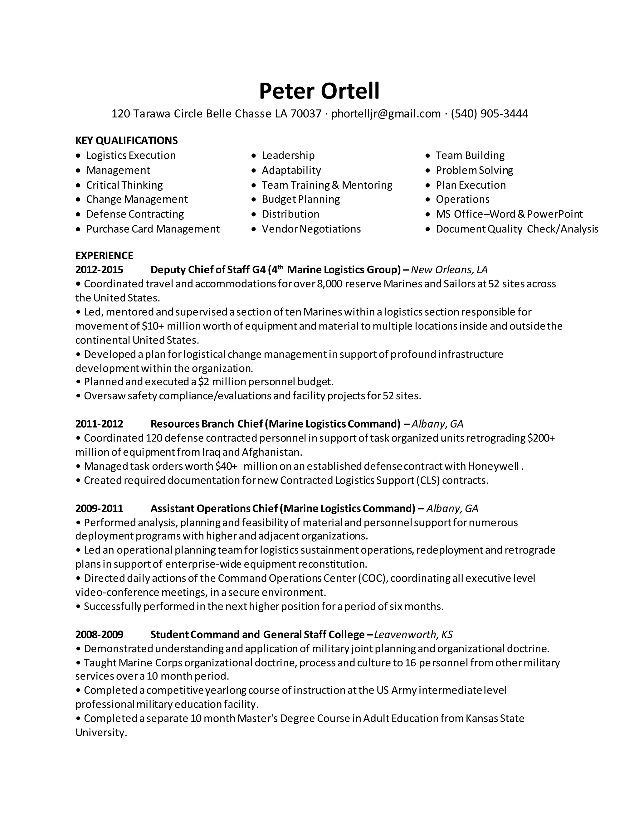 Peter's NEW Resume | DOCX