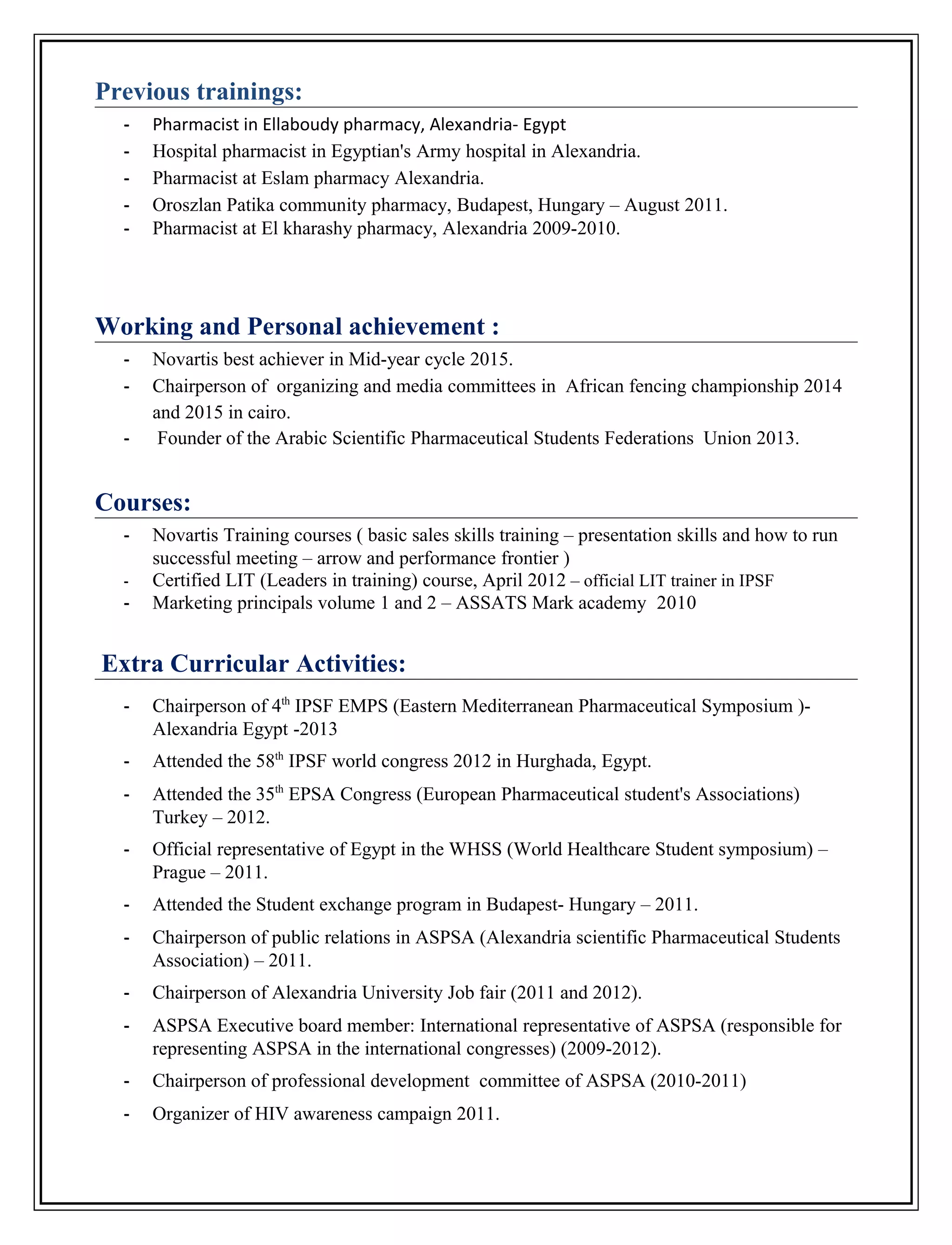 hossam galal cv | DOC
