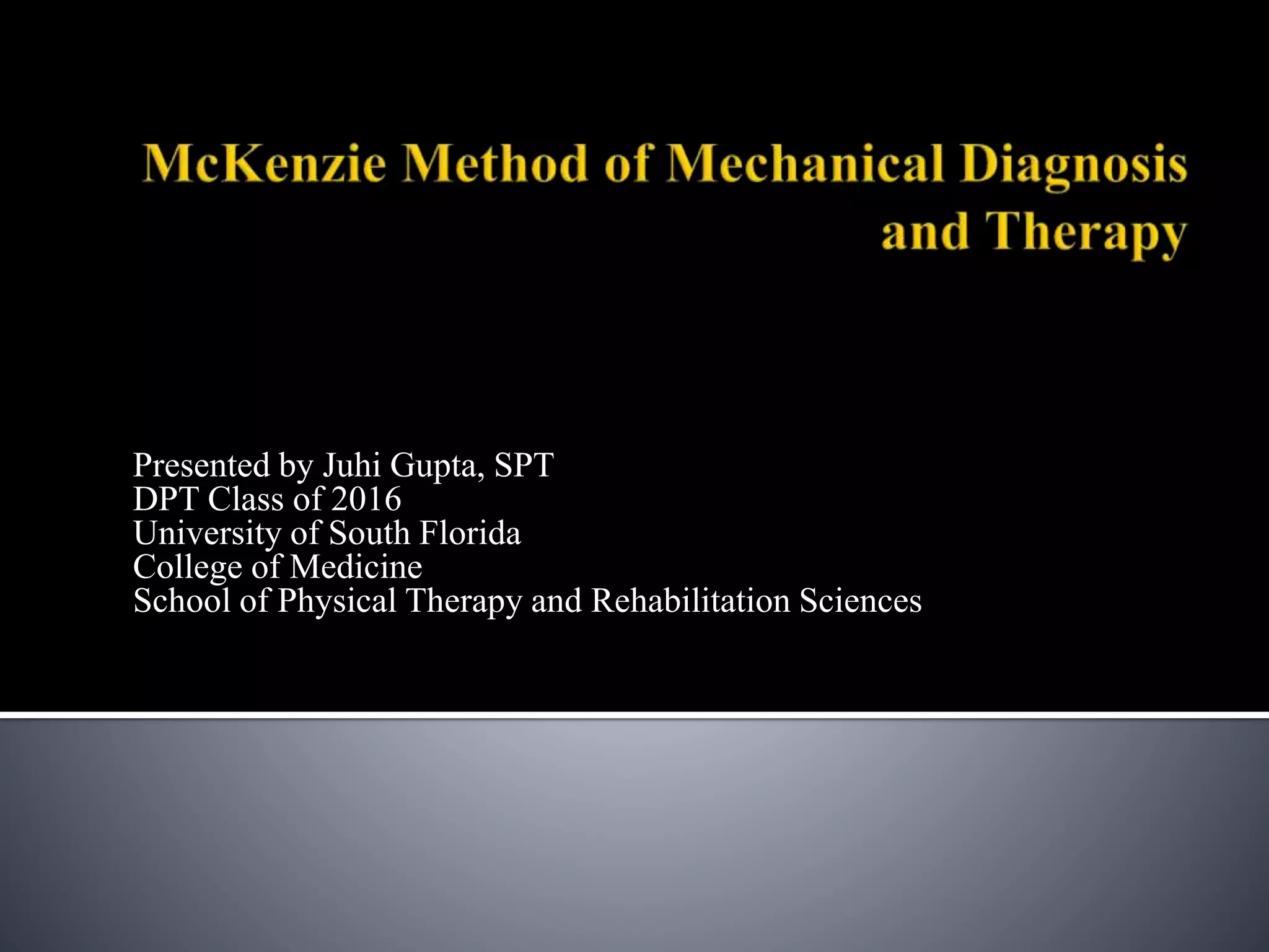 Mckenzie Method of Mechanical Diagnosis and Therapy.3.15