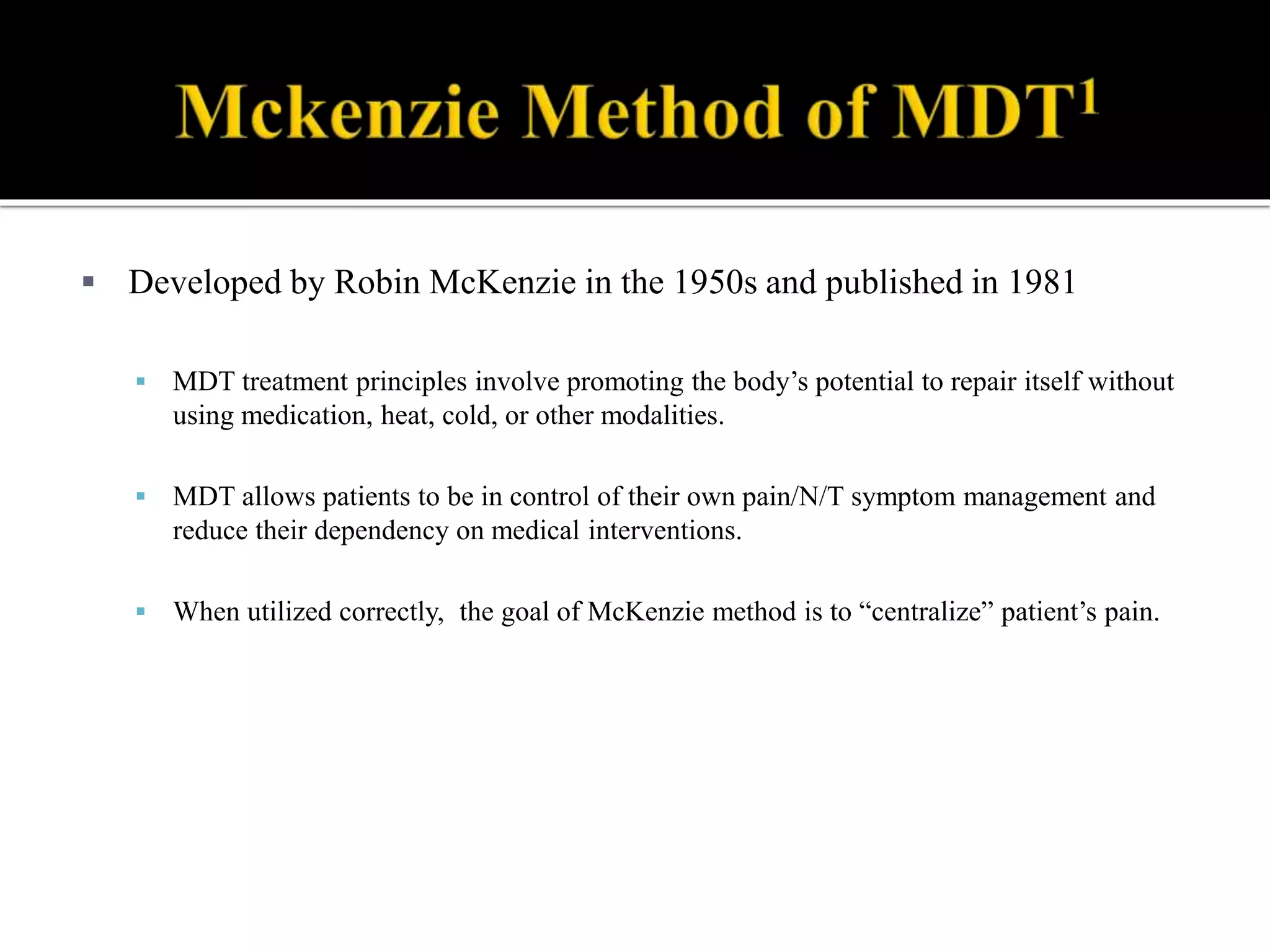 Mckenzie Method of Mechanical Diagnosis and Therapy.3.15