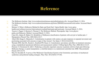 Mckenzie Method of Mechanical Diagnosis and Therapy.3.15
