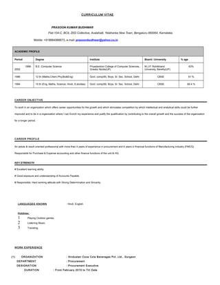 Curriculum - Prasoon | PDF