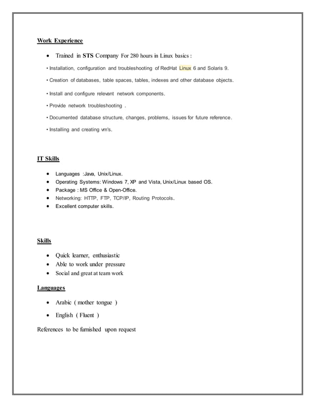 Osama Lubbad CV new1 | DOCX | Computing | Technology & Computing