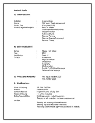 cv omphile letsabo | DOC