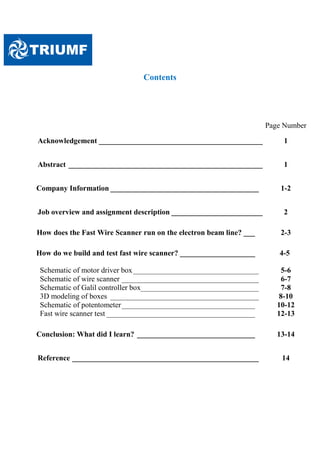 TRIUMF Technical report- Benjamin Tsai | PDF
