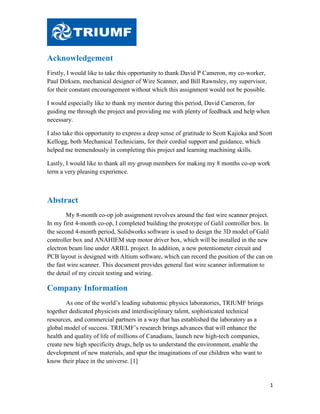 TRIUMF Technical report- Benjamin Tsai | PDF