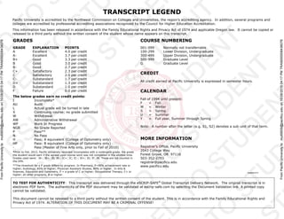 Tony Mull Pacific University Transcript | PDF