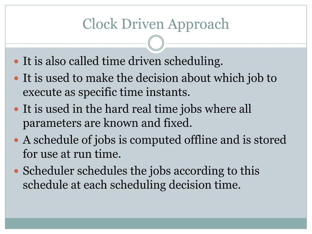Approaches to real time scheduling | PPTX | Computer Software and Applications | Computing