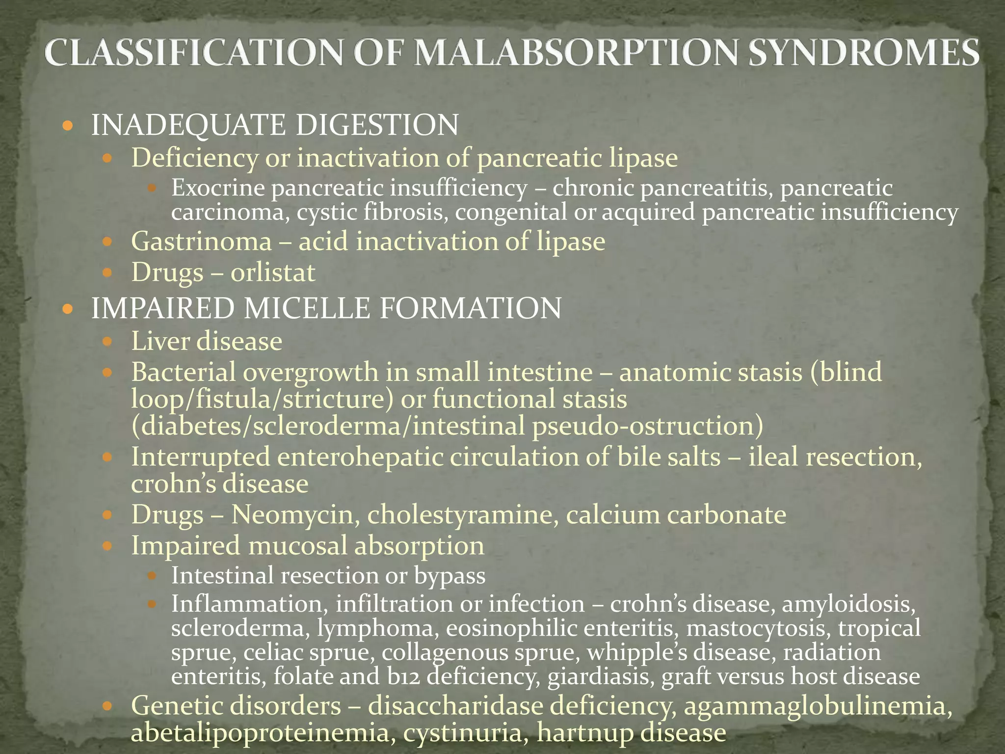 Malabsorption syndromes | PPTX