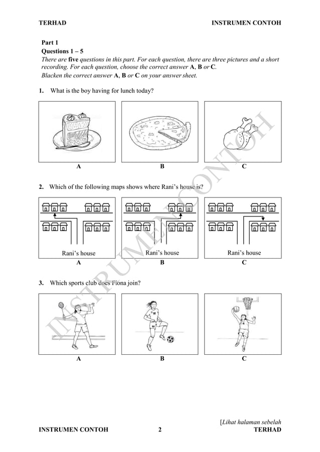 Pt3 listening sample test qp | PDF