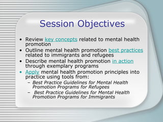 A8 promoting positive mental health for immigrants and refugees | PPT