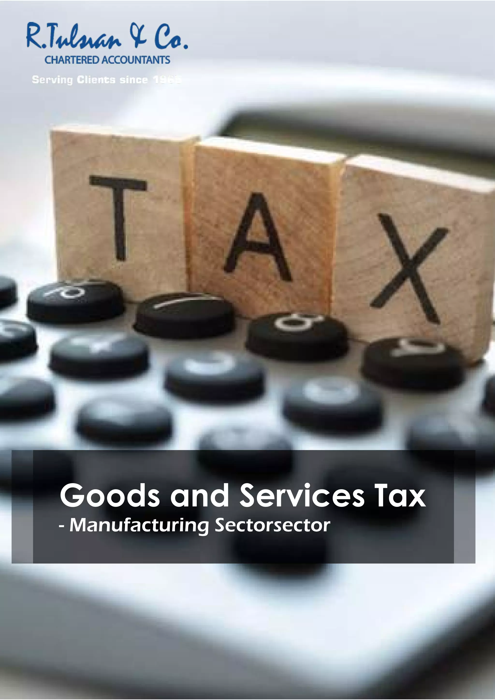 GST on manufacturing sector | PDF