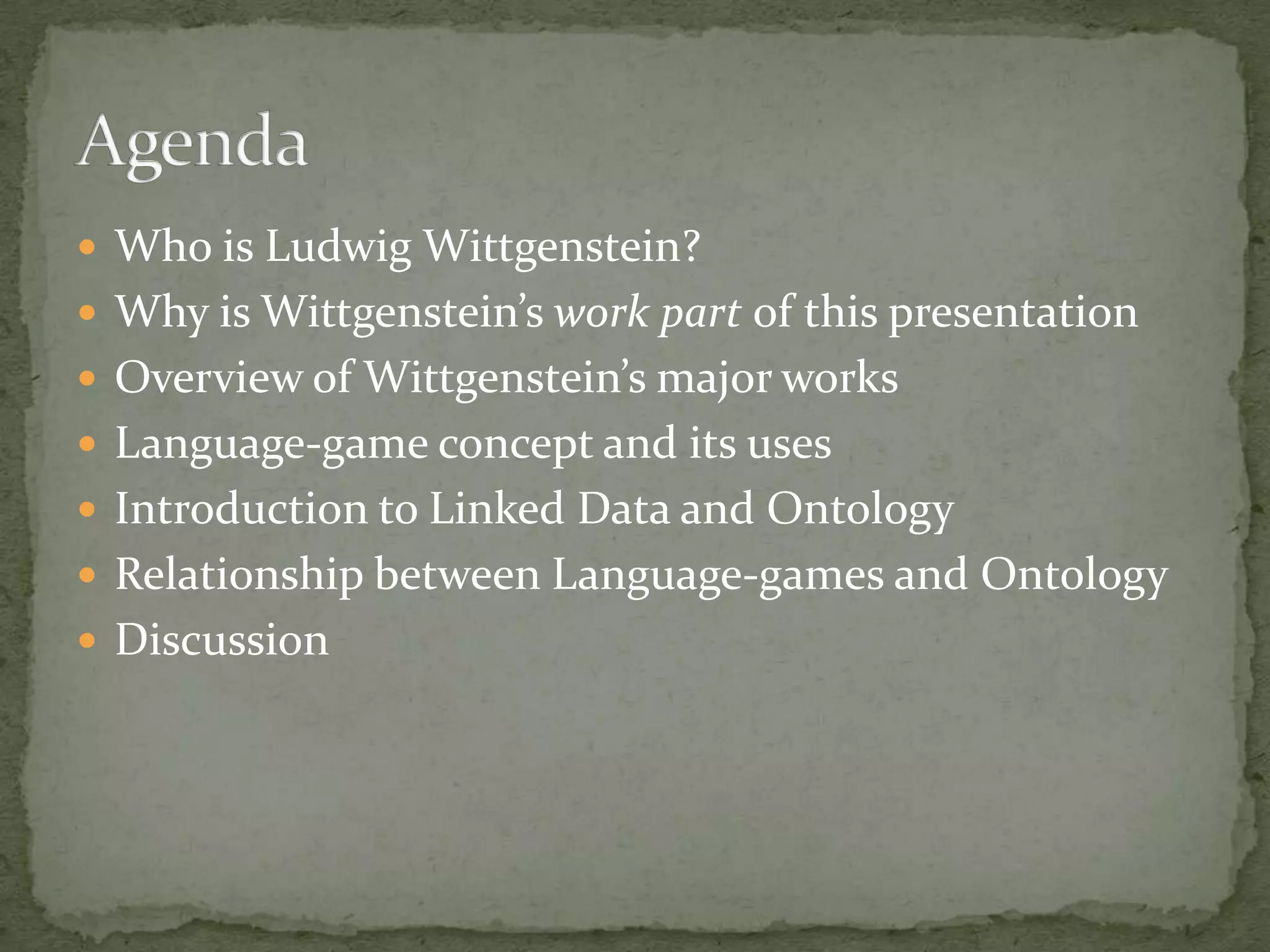 Wittgenstein Language-game and Ontologies | PPTX