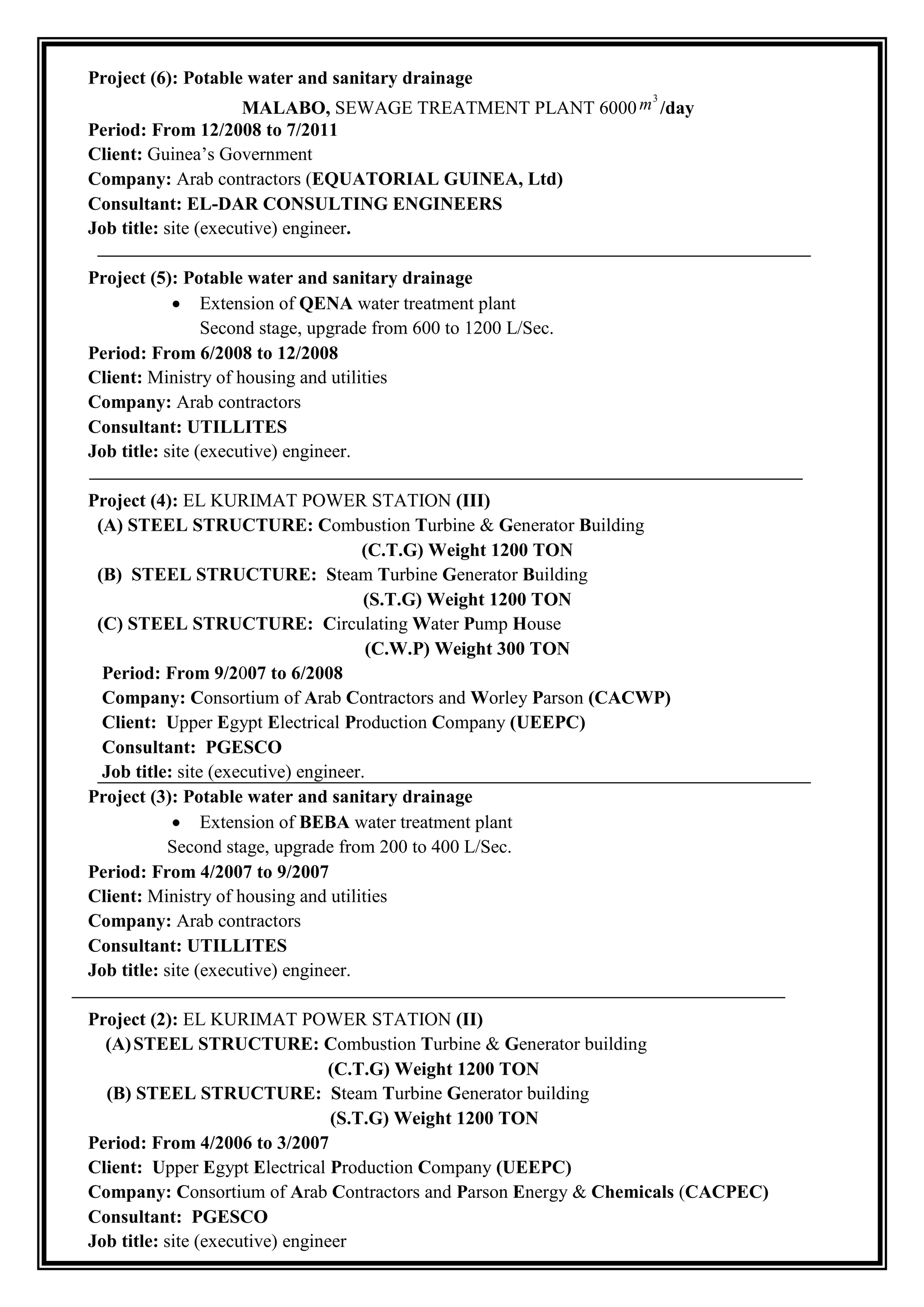 MEP Manager CV) | PDF