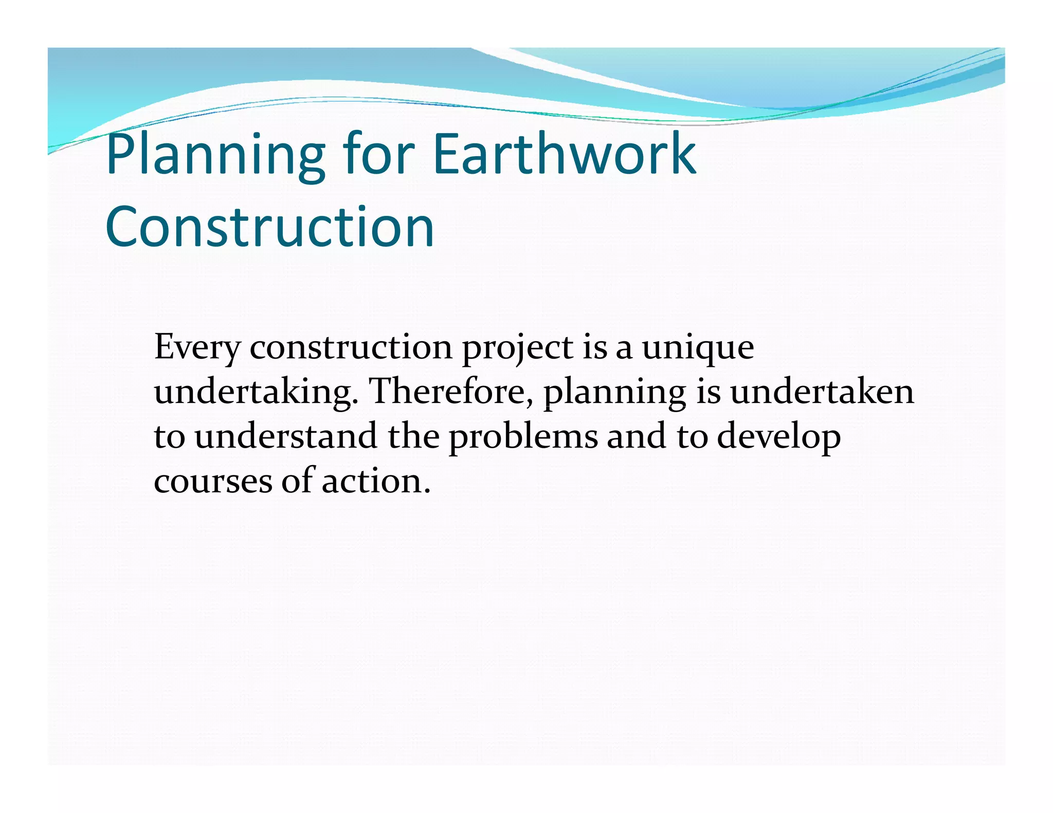 L1 Planning for Earthwork Construction | PDF