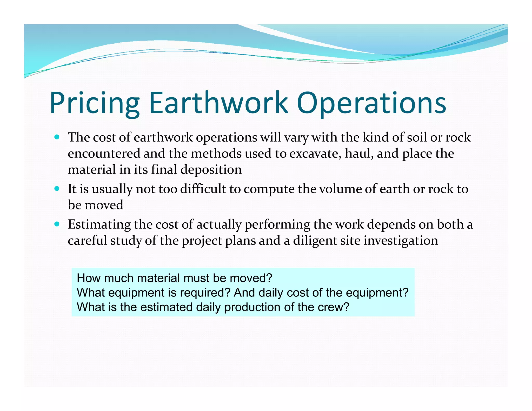 L1 Planning for Earthwork Construction | PDF