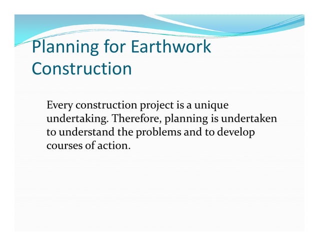 L1 Planning for Earthwork Construction | PDF | Civil Engineering ...