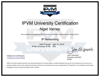 ipvm-certification-ip-networking-nigel-varney | PDF | Information and ...