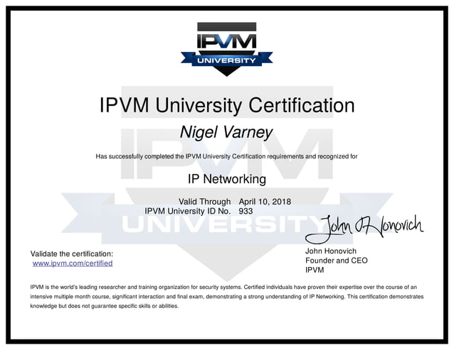 ipvm-certification-ip-networking-nigel-varney | PDF | Information and Network Security | Computing