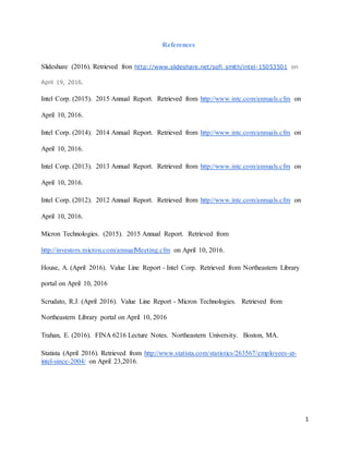 Intel Valuation Project | PDF