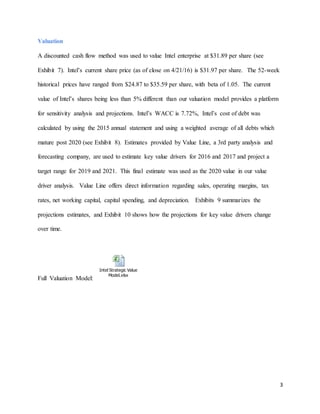 Intel Valuation Project | PDF