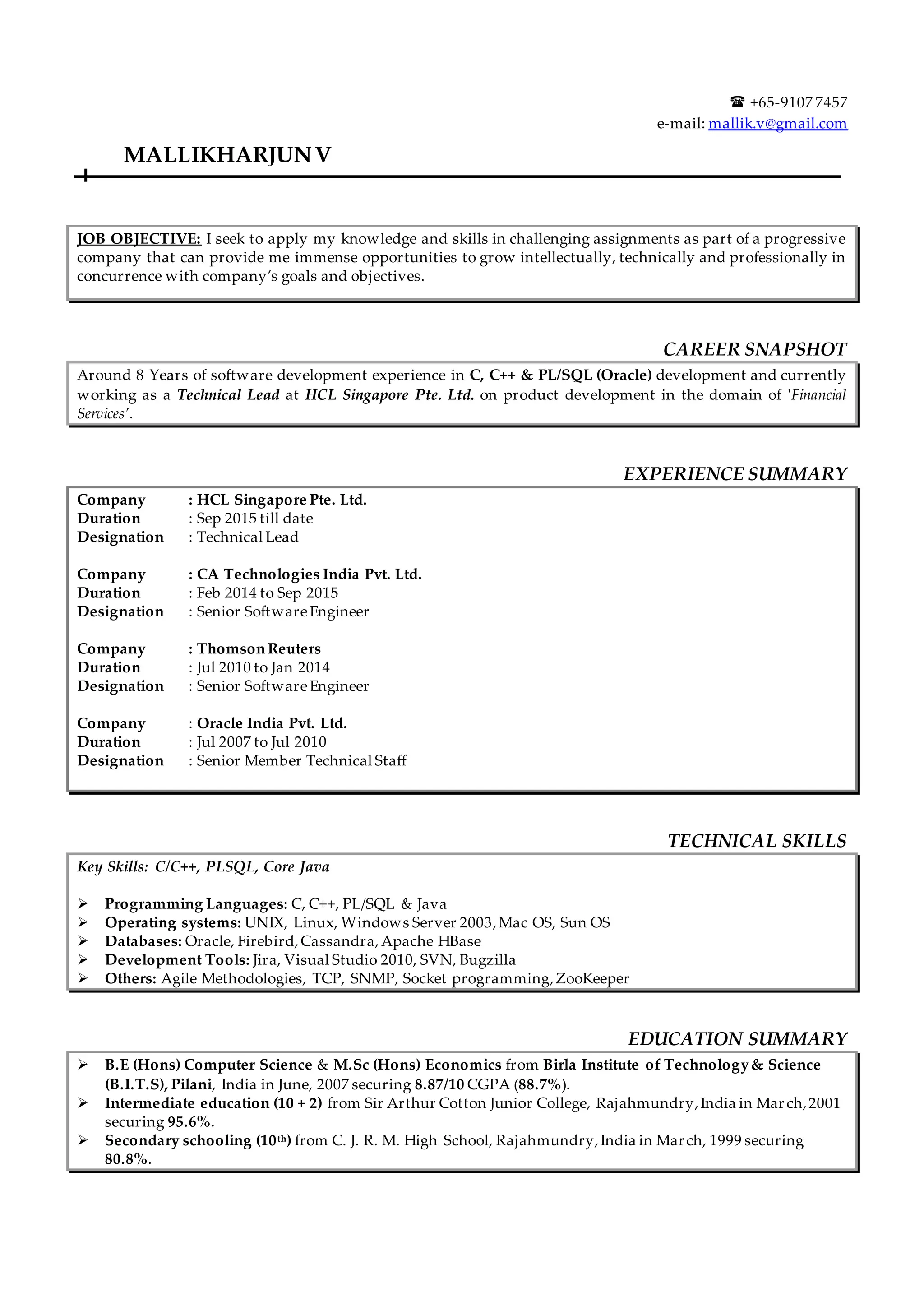 Mallikharjun_Vemana | DOCX | Operating Systems | Computer Software and Applications