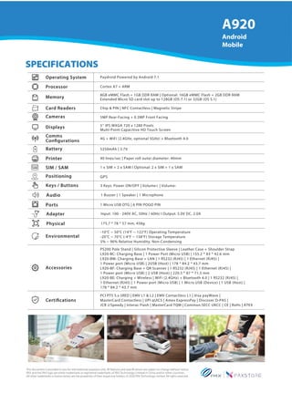 A920 Android SmartPOS by PAX Technology | PDF