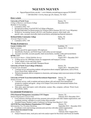 Nguyen Nguyen Resume | PDF | College Education | Education