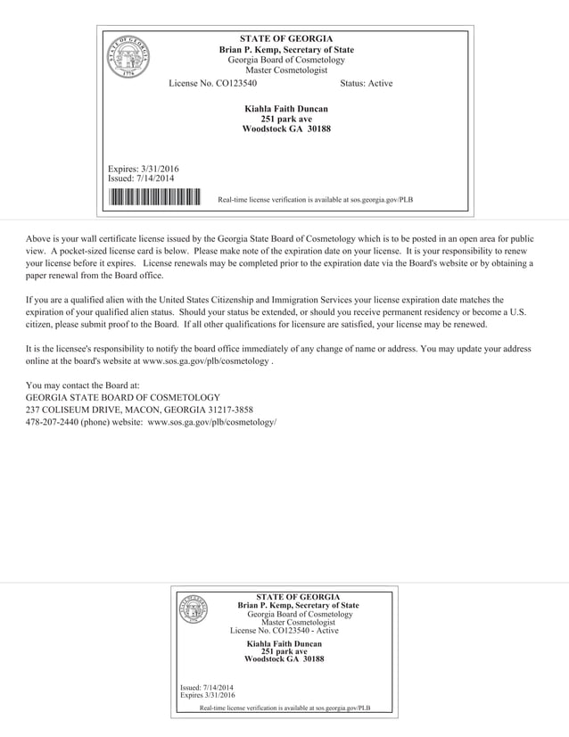Cosmetology license | PDF