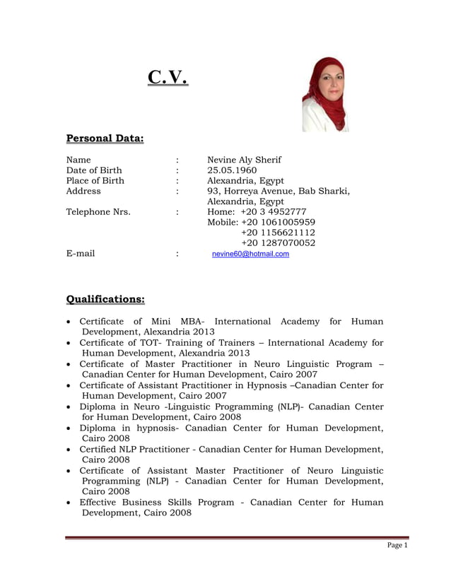 Nevine'sCV_2015 | PDF