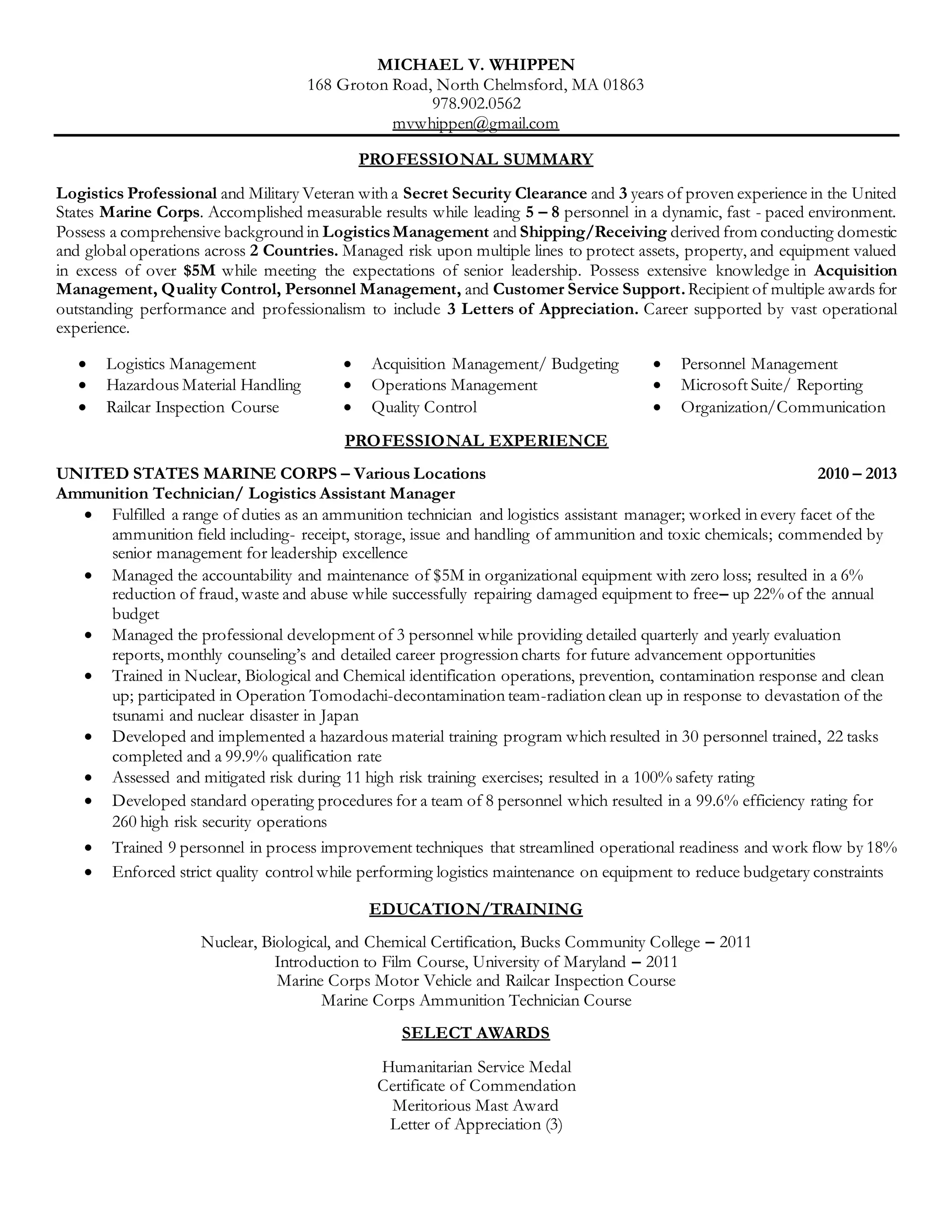 Michael Resume | DOCX