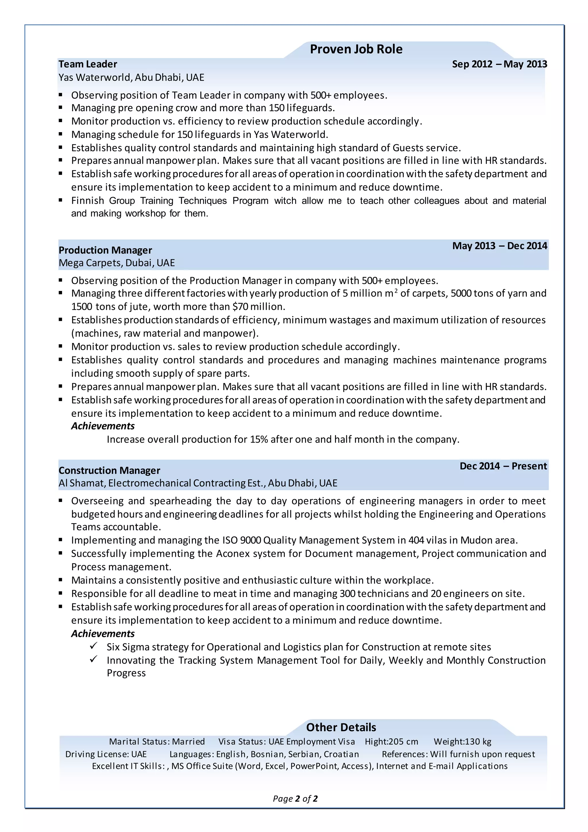 Sasa Lazic - Resume 22.06.2015