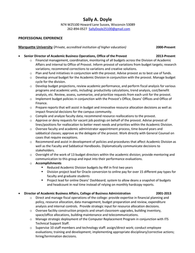 Sally Doyle Resume 12 23 15a | PDF