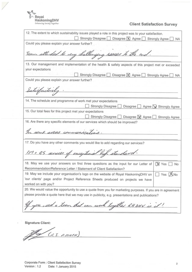 Royal Haskoning Client questionaire for SARS Mthatha | PDF