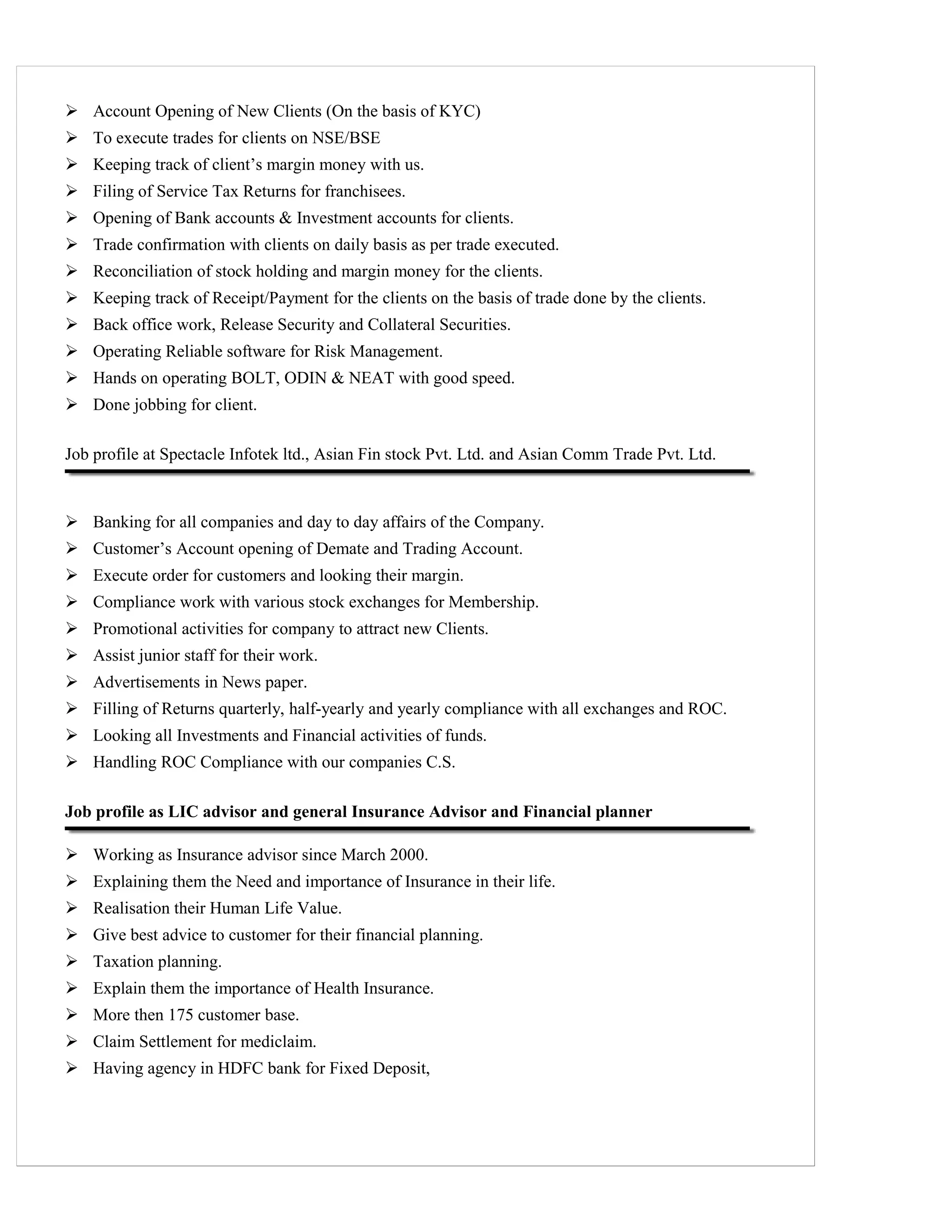 C.V. Of MANISH P. Dalal | DOC