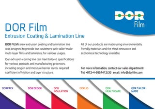 Dor Film Extrusion Coating Line Product Range Brochure | PPT