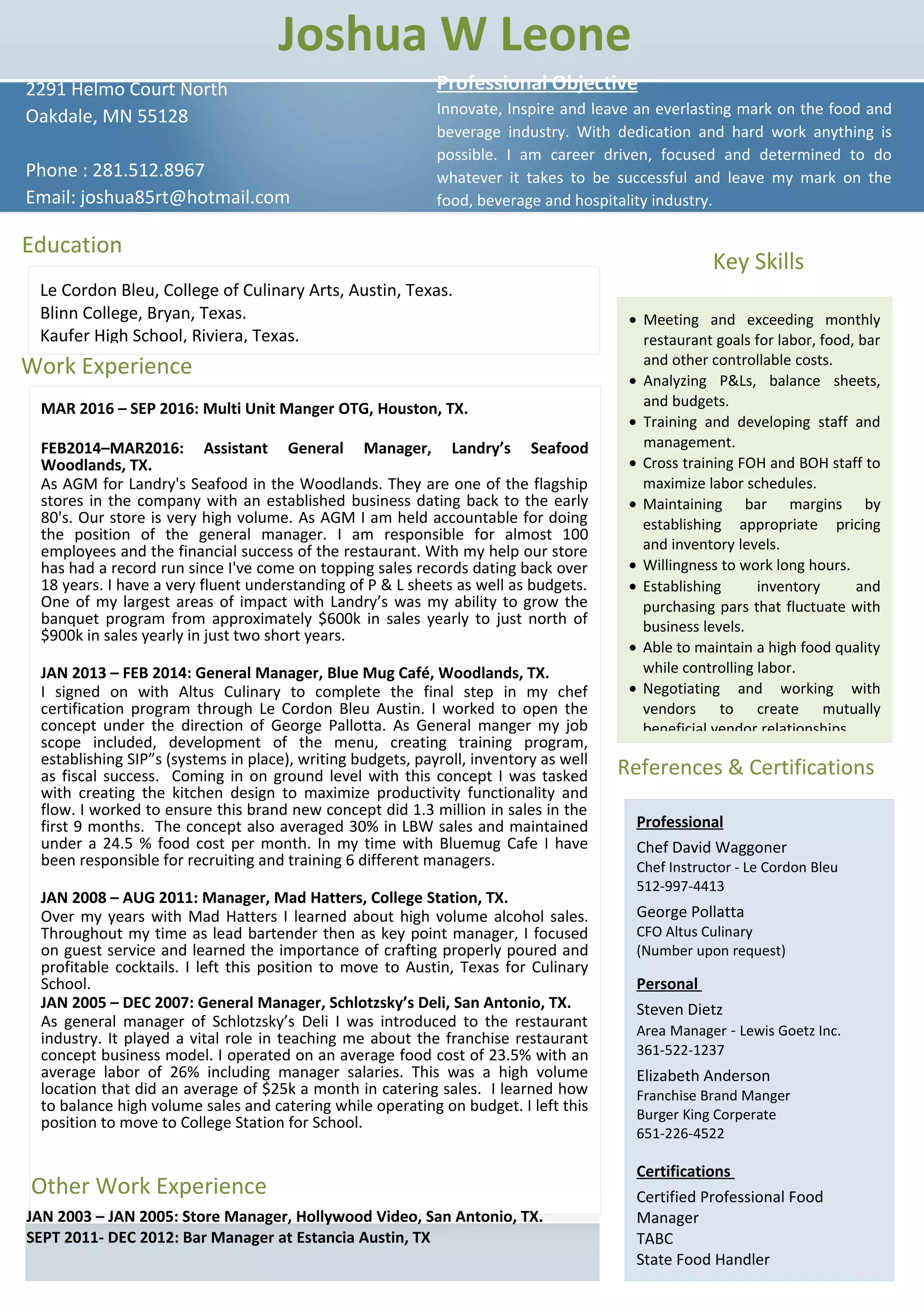 Josh Resume-MN | DOC