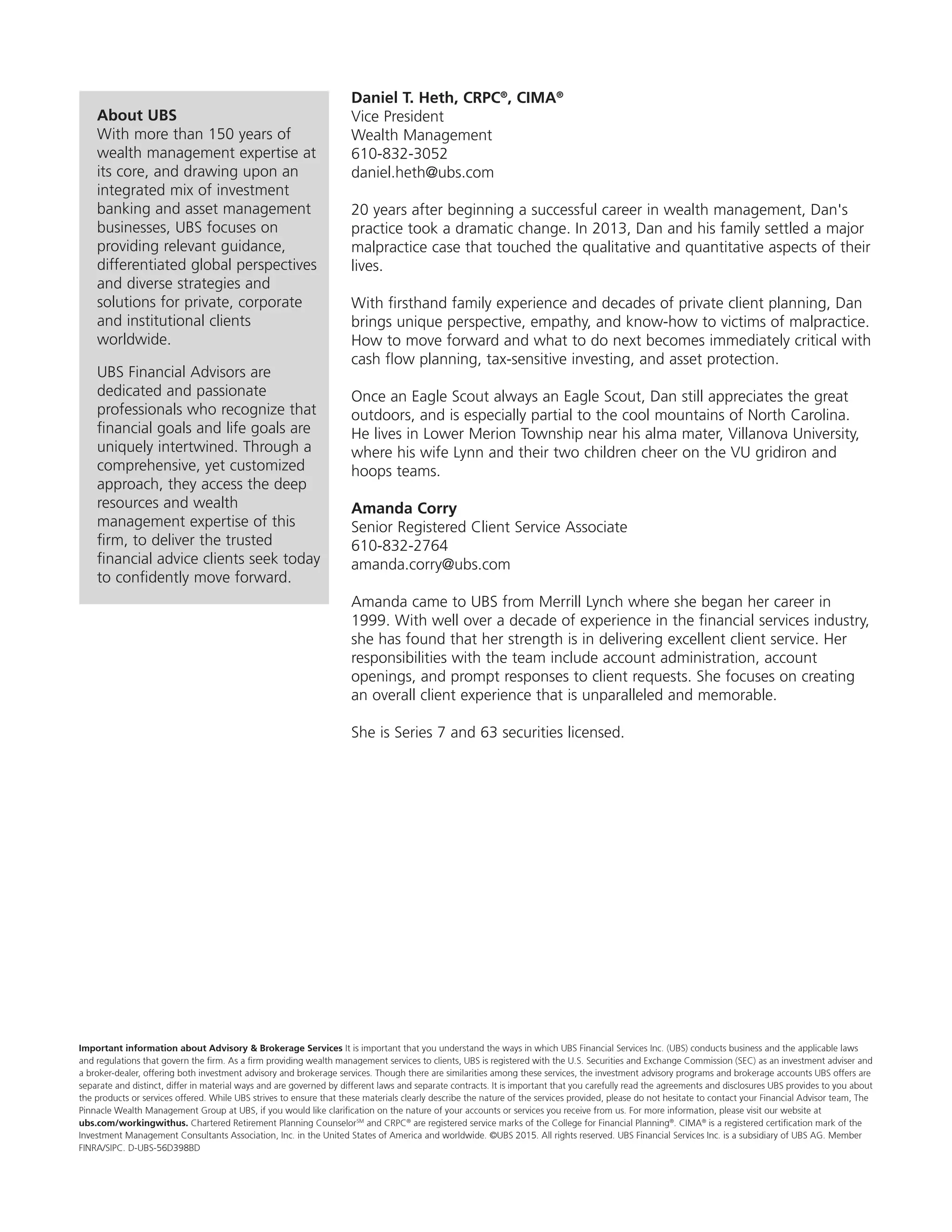 The Pinnacle Wealth Management Group at UBS | PDF