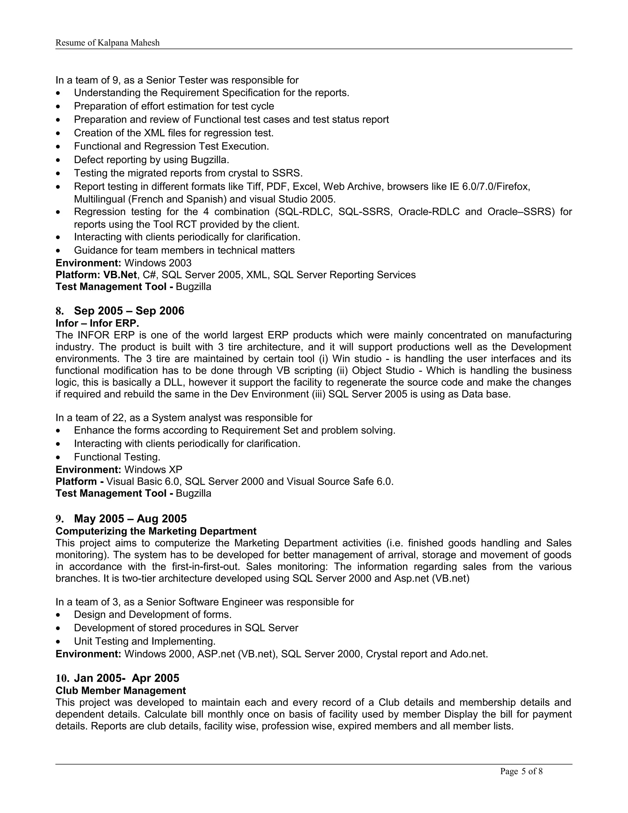 Resume of Kalpana_M | DOC
