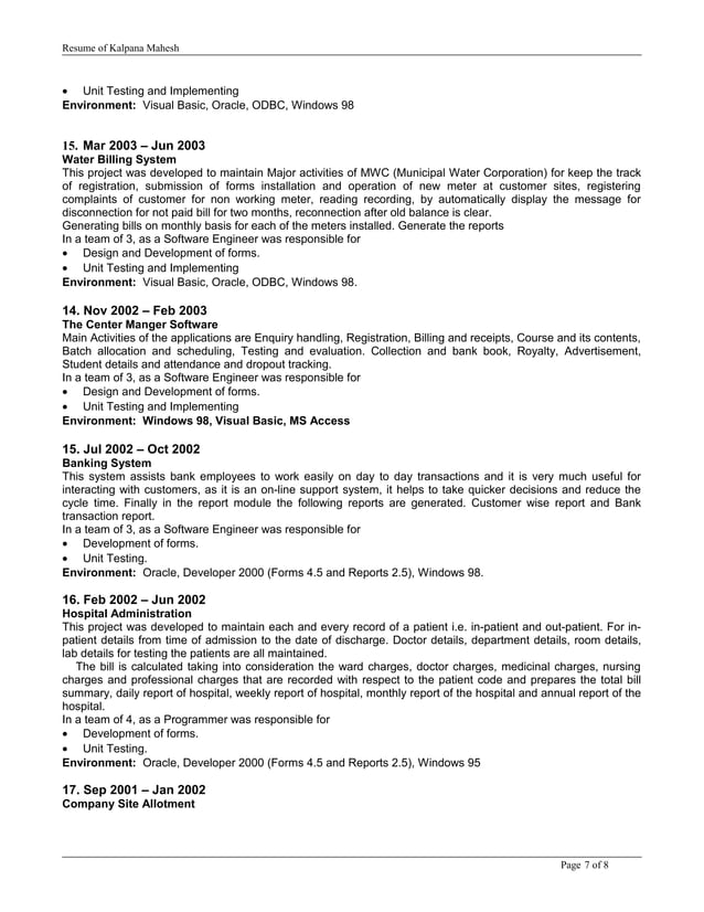 Resume of Kalpana_M | PDF