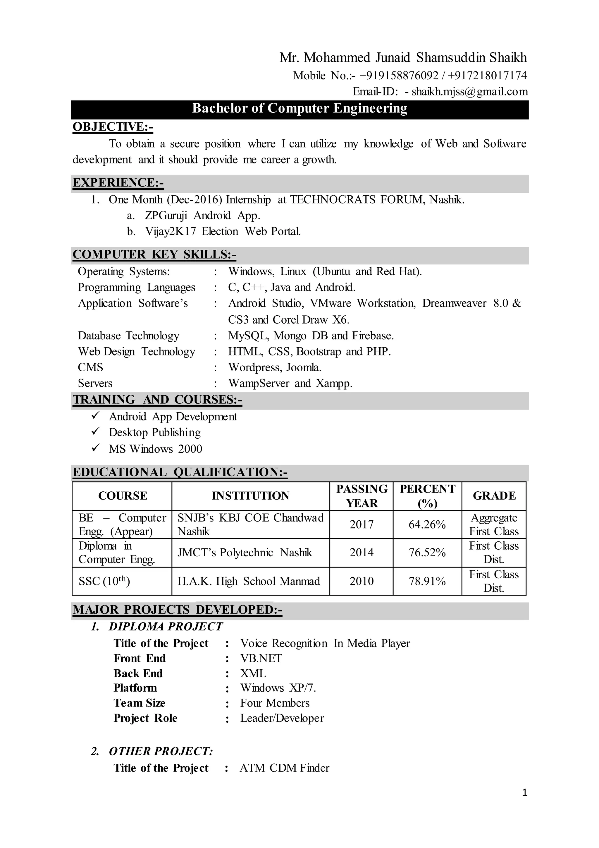 Junaid-Resume | DOCX