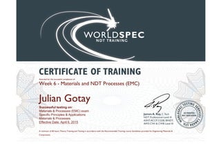 Materials & Process Certificate of Completion | PPT