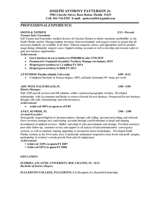 Joseph Patterson 2015 | PDF