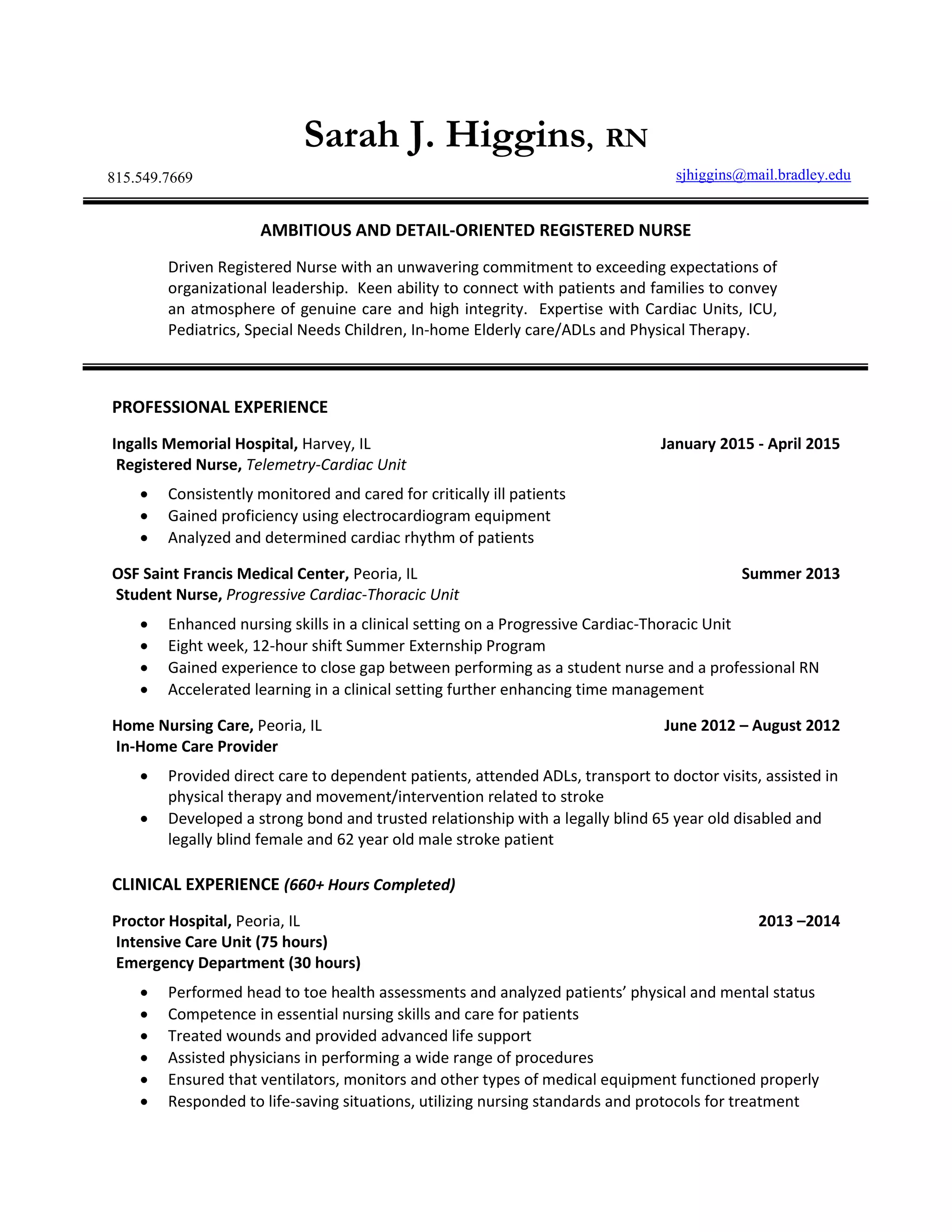 Higgins Sarah J_2015_CV | PDF