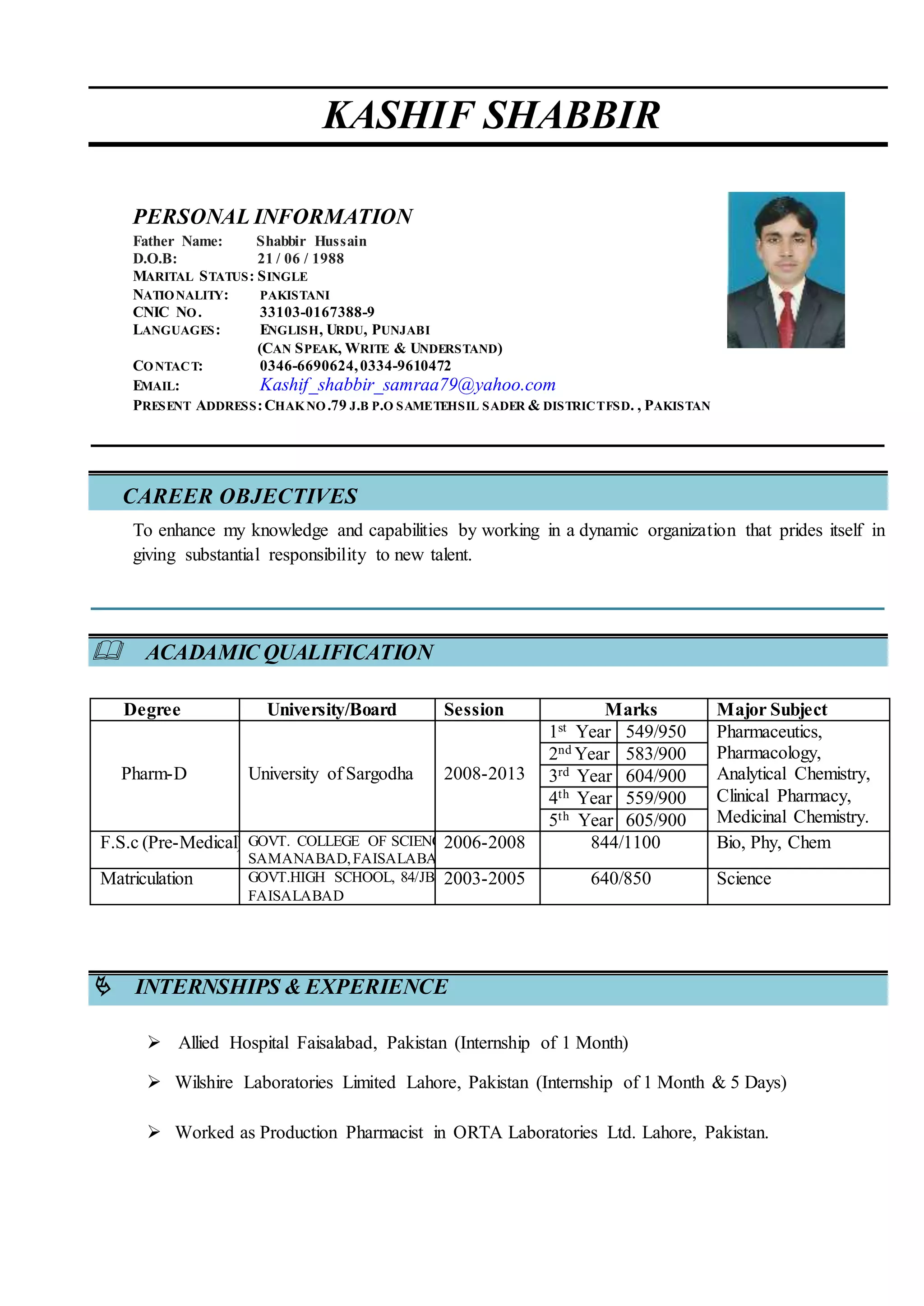 Kashif Shabbir ( C.V ).docx new | DOCX