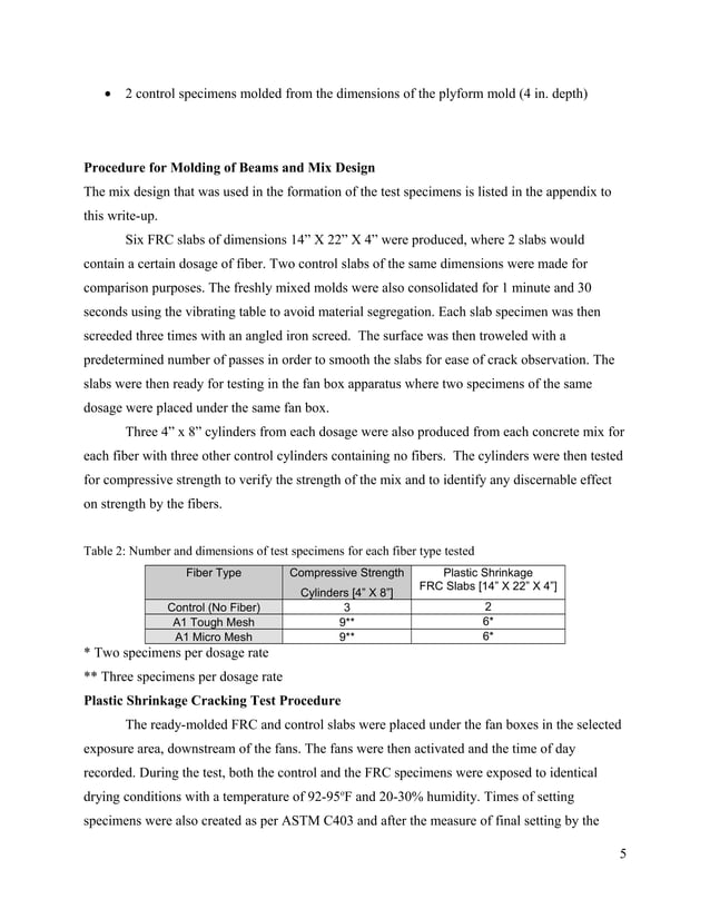 Report on Plastic Shrinkage Testing | DOC | Civil Engineering Industry ...